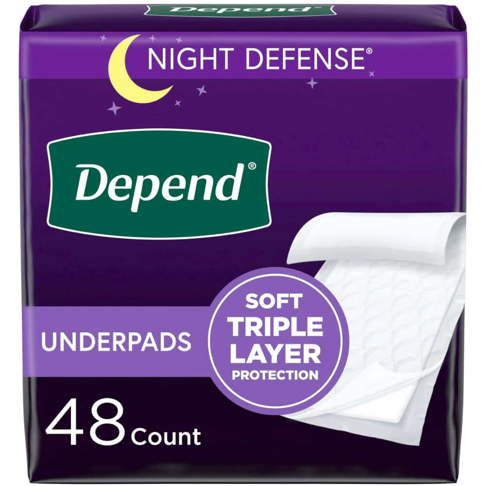 Depend Night Defense Underpads - Overnight - 48's – Safe Care Store Canada