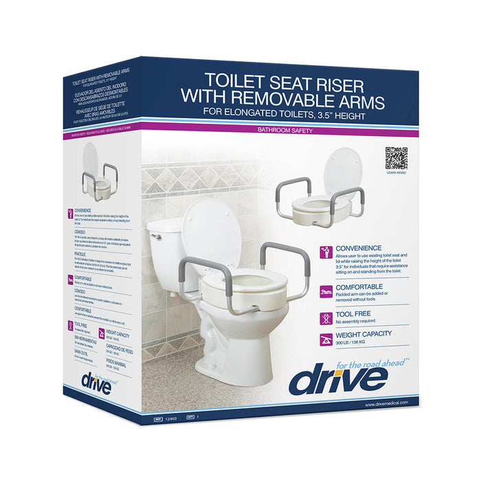 Drive Medical Premium Seat Riser with Removable Arms, Standard Seat ...