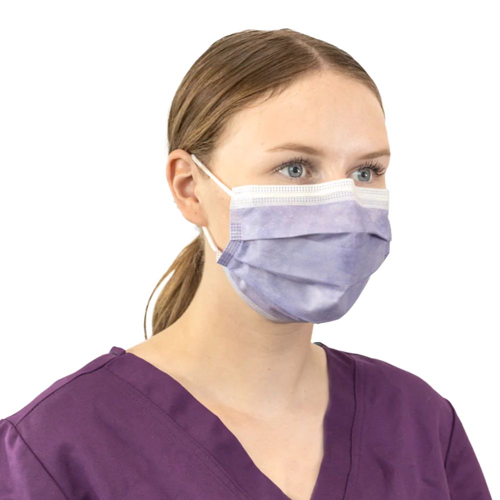 PRIMED® ASTM Level 3 Procedure Mask, Earloop, Violet (Box of 50) – Safe ...