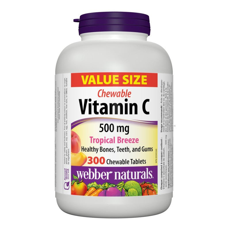 Webber Naturals Tropical Breeze Vitamin C Chewable Tablets - 500mg - 3 ...