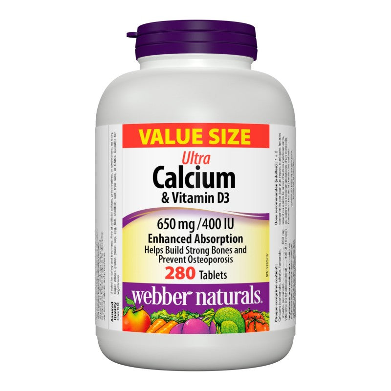 Webber Naturals Value Size Ultra Calcium & Vitamin D3 Tablets - 280s ...