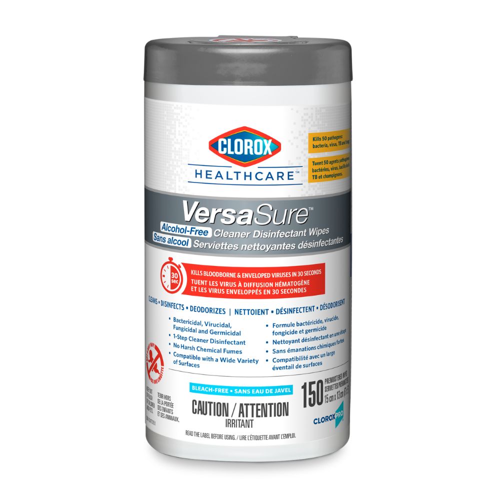 Clorox® VersaSure® Alcohol-Free Cleaner Disinfectant Wipes, 15cm x 13c ...